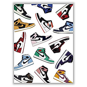 Hypebeast Custom Sneaker Poster – (12x16 Inch) Unframed – AJ Wall art, Hypebeast Room Decor, Michael Jordan Poster, Sneaker Air Gym Shoes Shoebox Collection Aesthetic Cool Poster for Teen Boys Guys Men Room Dorm Bedroom Wall Decor by LIYA Design Prints