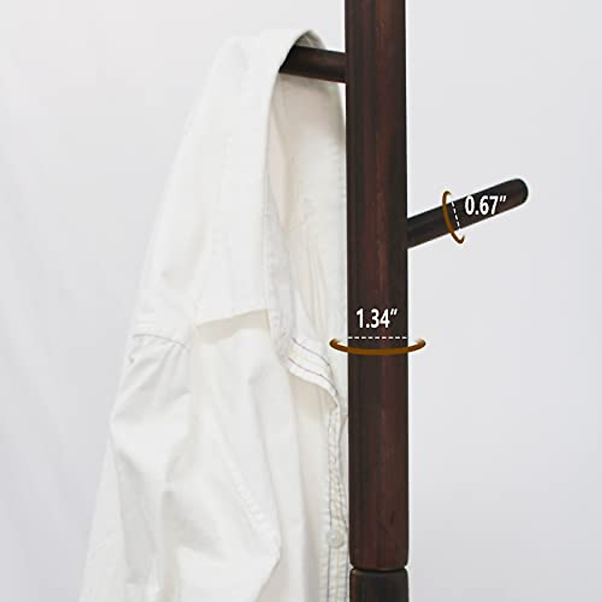 Z&L HOUSE Coat Rack Freestanding, Pure Natural Solid Wooden Coat Tree, 8 Hooks And Adjustable Height Floor Hanger, Used In The Bedroom Living Room Office To Hang Clothes, Hats, Bags