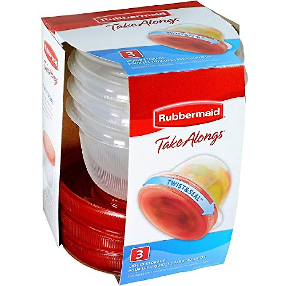 Rubbermaid TAKEALONG 3pc 2cup TWIST TOP, 1, Clear