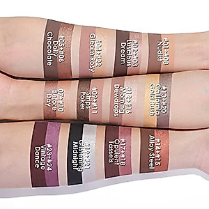 FOCALLURE 2PCS No Crease Eyeshadow Stick,Shimmer and Matte Cream Eyeshadow Pencil Crayon,Long Lasting Waterproof Eye Brightener Stick With Blending Brush,Before Day