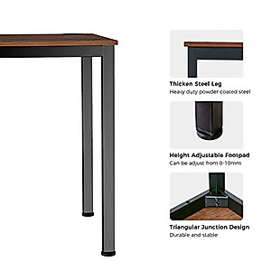 It's_Organized Study Computer Desk 47" Home Office Writing Desk, Modern Simple Style PC Table, Student Study Desk,Easy to Assemble,Black Metal Frame,Oak Black