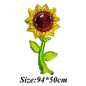 10pcs 36inch Sunflower Foil Balloons, Large Sunflower Giant Balloons for Sunflower Theme Birthday Baby Shower Decorations Wedding Birthday Party Decoration