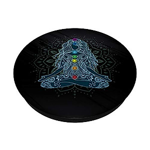 Meditating Lotus Asana Seven Chakras Meditation Yoga PopSockets PopGrip: Swappable Grip for Phones & Tablets