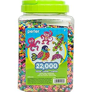 Perler 17000 Assorted Bulk Fuse Beads Set with Storage Jar for Arts and Crafts, Multicolor, 22000 pcs