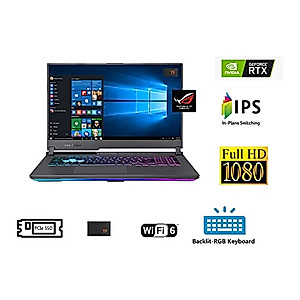 ASUS 2022 New ROG Strix Premium Gaming Laptop: 17.3" FHD 144Hz IPS Display, AMD Gaming 8-Core Ryzen 9-5900HX, 64GB RAM, 2TB SSD, 4GB GeForce RTX 3050Ti, WiFi-6, Backlit-KYB, USB-C, Win10H, TF