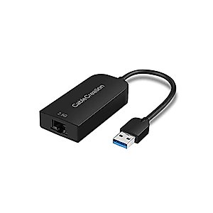 CableCreation 2.5G Ethernet to USB Adapter, USB 3.0 Gigabit LAN Dongle,Wired Network to USB Convertor, Latest Internet rj45 to USB Adapter, for MacBook Windows 10,8.1, macOS X 10.6-10.15, Black