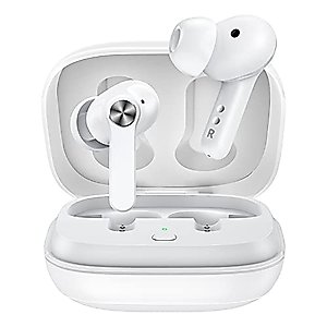 Blackview Hybrid Active ANC Noise Cancelling Earbuds, IR in-Ear Detection, IPX7 Waterproof, Wireless Charging, Premium Deep Bass True Wireless Earbuds AirBuds5 Pro, White