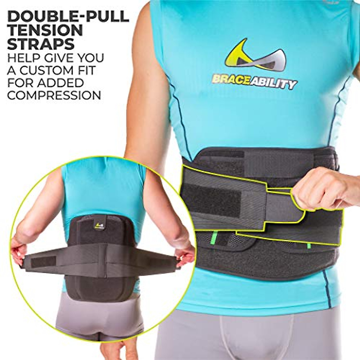 BraceAbility LSO Back Brace for Herniated, Degenerative & Bulging Disc Pain Relief, Sciatica, Spine Stenosis | Medical Lumbar Support Device for Post Surgery & Fractures with Hot/Cold Therapy (M)