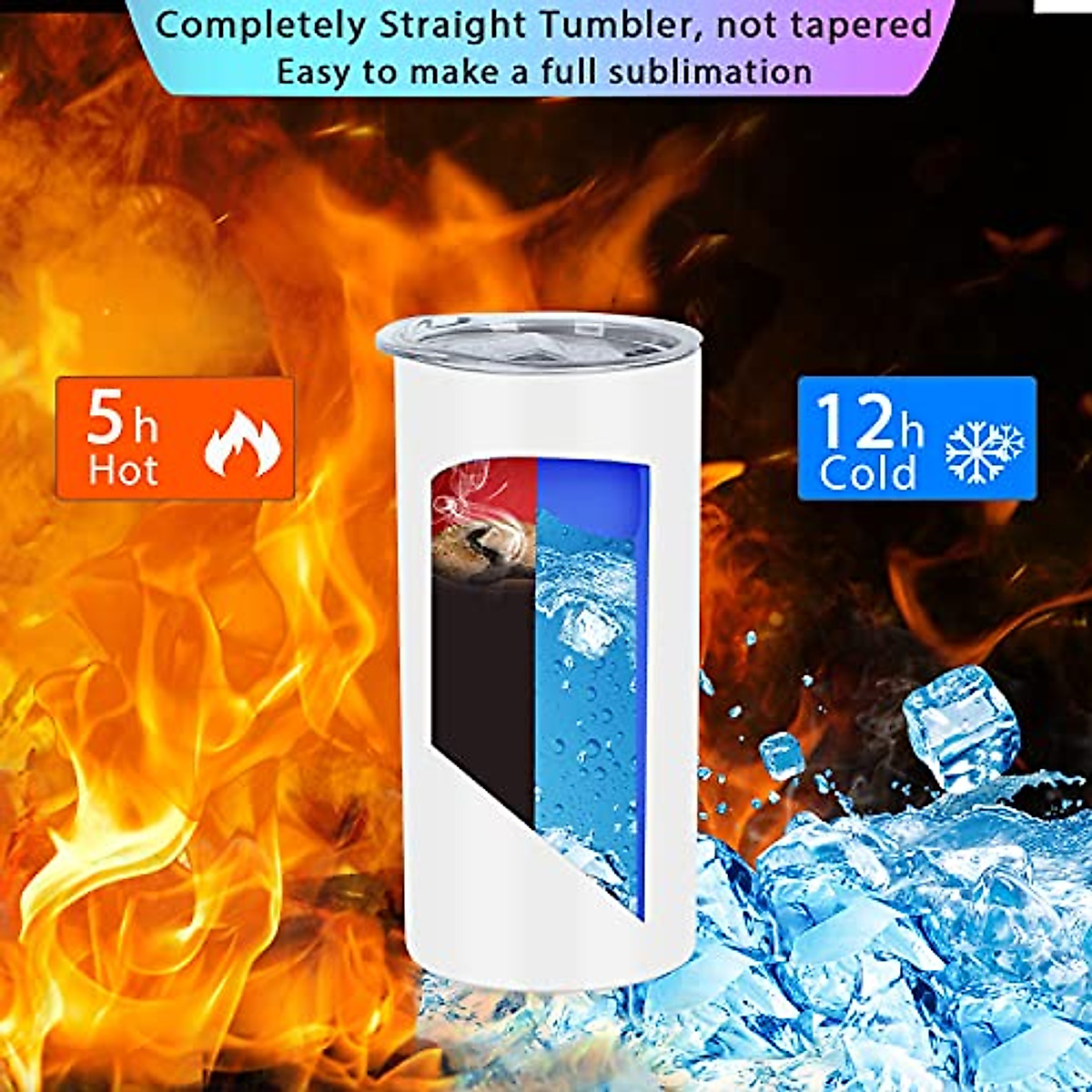 Wzaytia 15 Oz Sublimation Tumblers Blank (24 Pack), Skinny Straight Kids Tumblers Bulk, Individually Gift Boxed, White