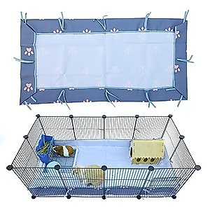 CHEGRON Guinea Pig Cage Liner Waterproof Oxford Bottom Pet Bedding for Rabbit Chinchilla Hedgehog Ferret Small Animals Cage C&C Playpen Accessories, 48x24 inch Grey
