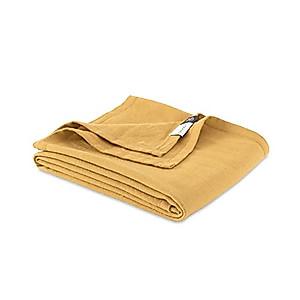 Berkshire Merino Wool Throw | All-Season Merino Wool Throw | Ochre | Throw (50" x 70")