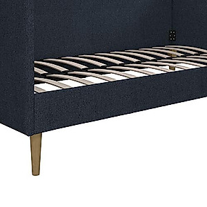 DHP Franklin Mid Century Upholstered Daybed, Sofa Bed, Twin Size Frame, Blue Linen