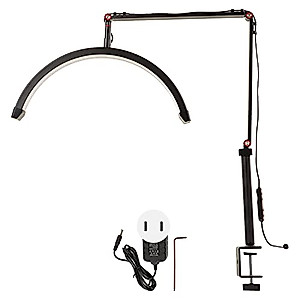 Jiawu Eyelash Led Floor Light, Half Moon Lamp for Lash Extension, 20W Led Moon Light Lighting for Beauty, Skincare, Lashes, Eyebrows, Filming Content Creation, Adjustable Brightness