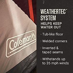 Coleman Skylodge, Instant Setup Camping Tent, Weatherproof Family Tent for 4/6/8/10/12 Person with Pre-Attached Poles, Convertible Screen Room, Room Divider