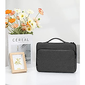 MoKo 9-11 Inch Tablet Sleeve Bag Carrying Case with Retractable Handle Fits New 11-inch iPad Pro M4/iPad Air M2 2024, iPad Air 5/4th 10.9, iPad 10th Gen 10.9, iPad Pro 11, iPad 9/8th 10.2, Black&Gray