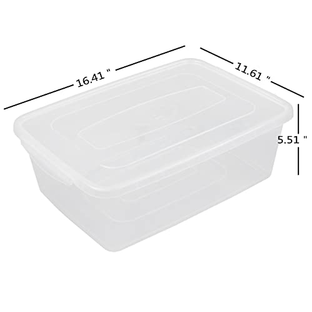 Begale 2-Pack 16 L Plastic Storage Boxes, Clear Storage Bins