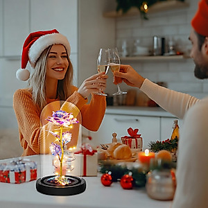 Mom Gifts for Mothers Day Rose Flower Gifts For Women,Mother Day Mom Gifts From Daughter Son,Birthday Gift for Women,Rainbow Rose Flower Gift For Her,Anniversary,Wedding,Light Up Rose In A Glass Dome