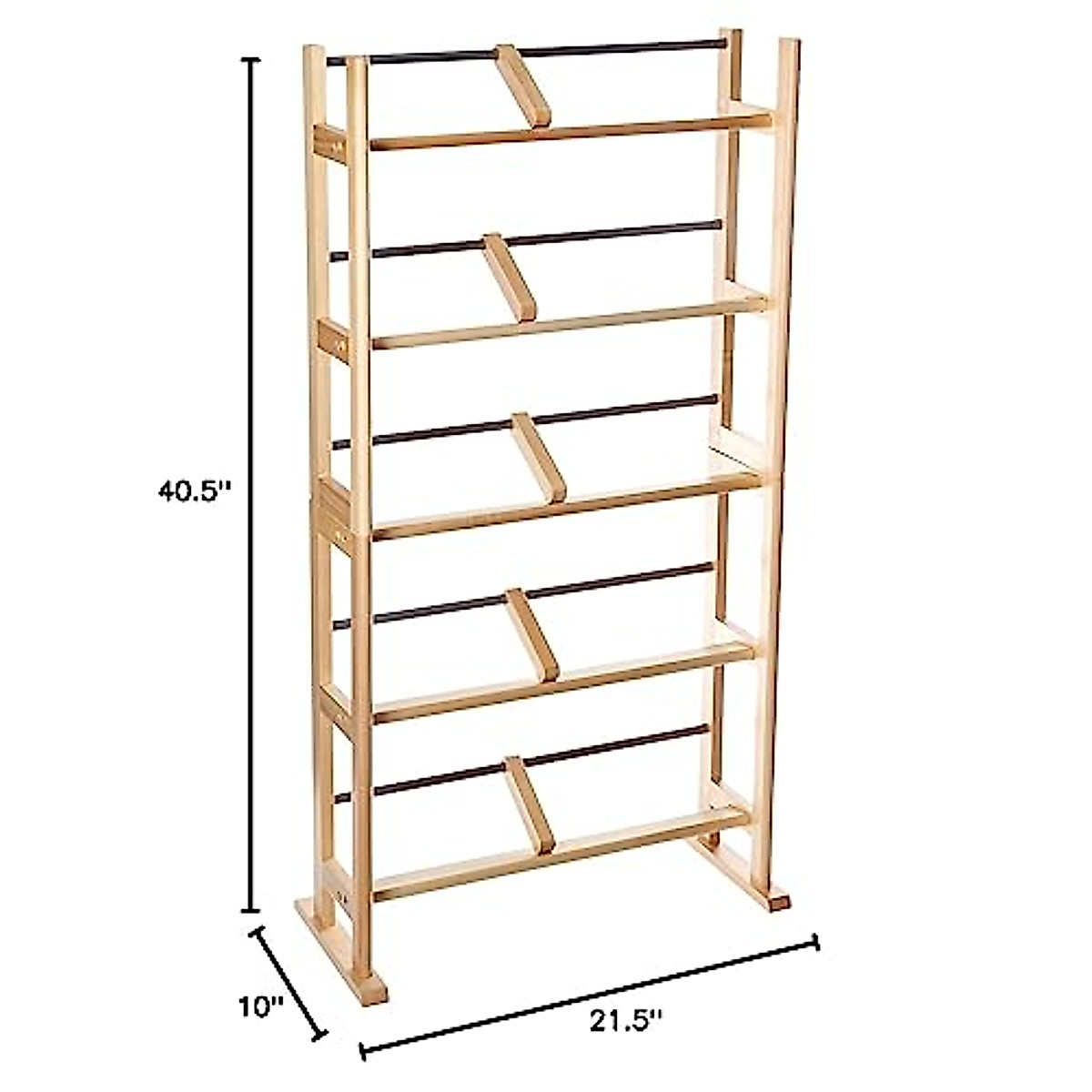 Atlantic Element Media Storage Rack - Holds Up to 230 Cds or 150 Dvds, Contemporary Wood & Metal Design with Wide Feet for Greater Stability, PN35535687 In Maple