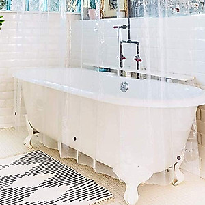 Kent & West - USA Made PEVA Shower Curtain Liner | PVC Free | Clear & Durable | Metal Grommets | 9 Gauge | Bottom Magnets | 84" W x 72" H (Extra Wide)