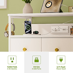 Widened Nightstand with Charging Station and LED Lights, Various Storage Modern Night Stand Bedside Table End Table with 3 Deep Drawers and Shelf, White Dresser for Bedroom (Glacier White)