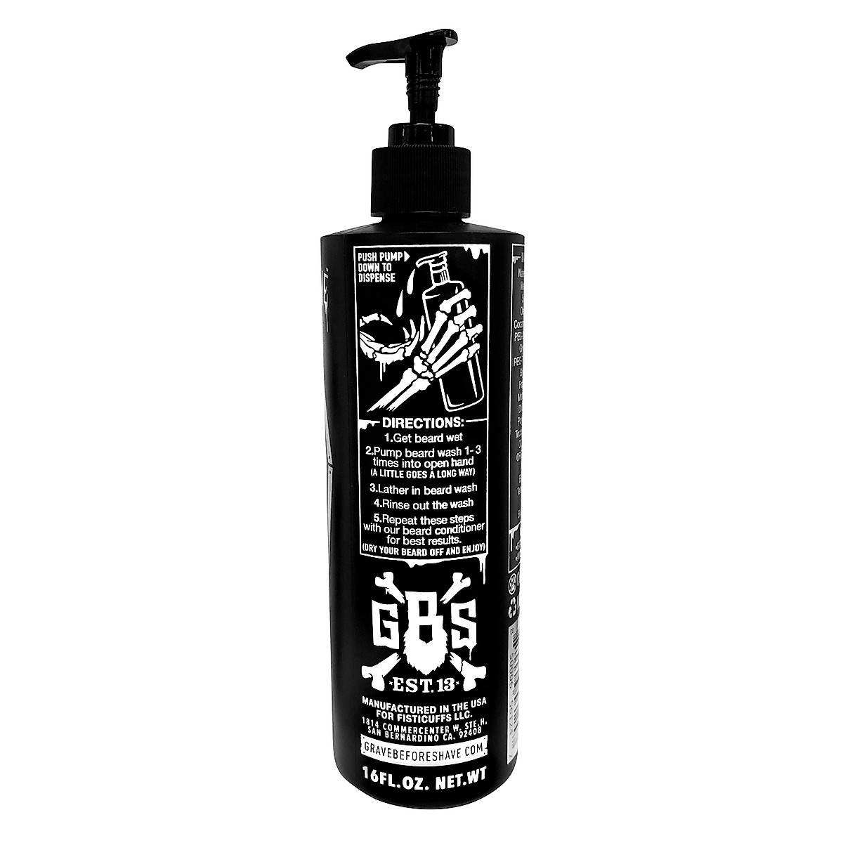 Grave before shave Beard wash 16 oz. Pump-top