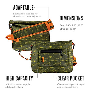 Chums Storm Sling LTD Crossbody Backpack – Adjustable Hiking & Fishing Gear Sling Bag For Men and Women (Fish Camo Green)
