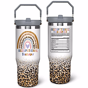 soeufnwhf Occupational Therapy Gifts, Ot Therapist Gifts For Occupational Therapist, 30oz Occupational Therapy Tumbler with Handle Stainless Steel Insulated OT Cups Mugs Water Bottle