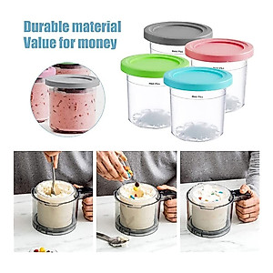 Seife 4Pcs Ice Cream Pints Cup for Ninja for NC299AM C300S Series Reusable Can Store Ice Cream Gelato