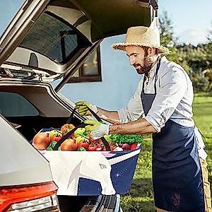 KQNZT Reusable Grocery Bags, Heavy Duty Reusable Shopping Bags, Large Tote Bags with Long Handles and Reinforced Bottom, Unicorn Cartoon Castle