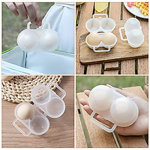 ULTECHNOVO Outdoor Egg Holder, 2 Pcs Egg Storage Box Portable Camping Egg Carrier 2 Eggs Case Egg Storage Container for Hiking Outdoor Kitchen Tools Portable Storage Box