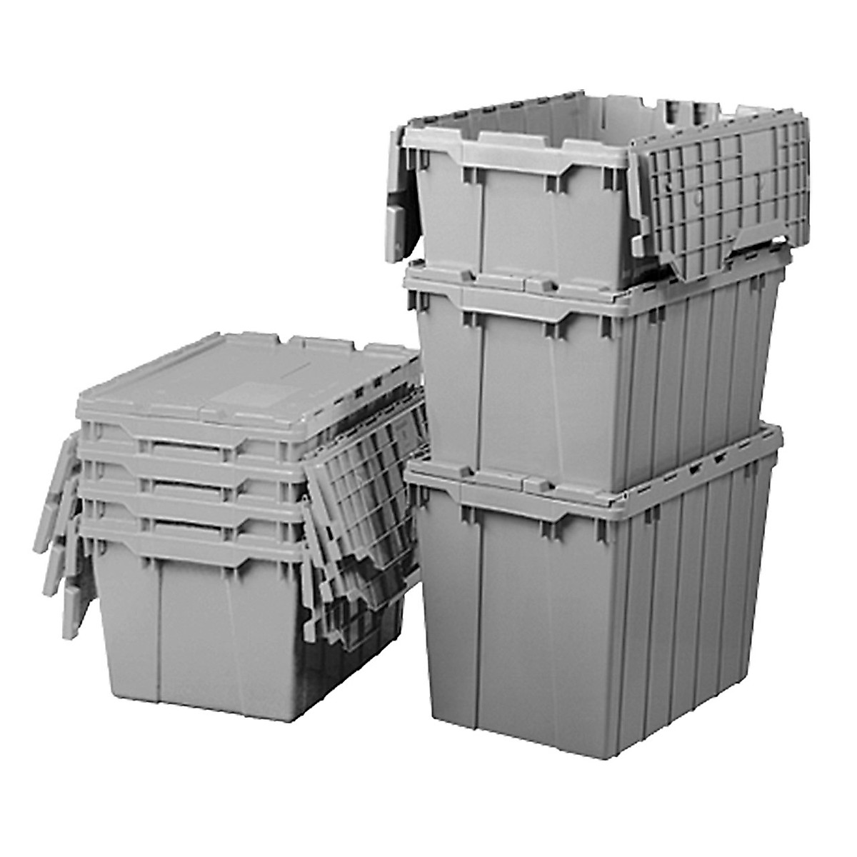 Akro-Mils RU843HR1420 Powder Coated Steel Panel 4-Wheel Dolly for 39085, 39120, 39170 or 66486 Attached Lid Containers, Grey