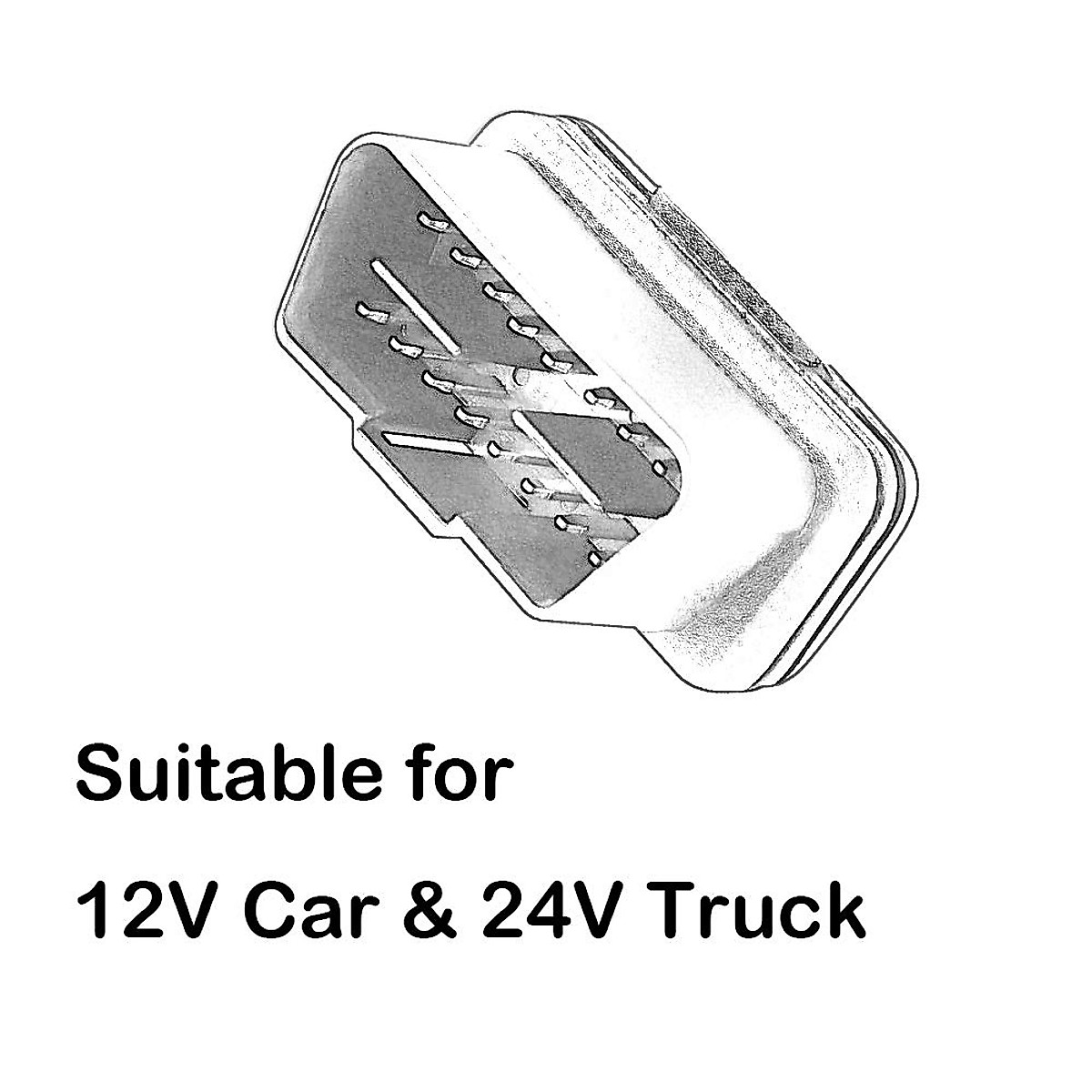 OLLGEN 1ft 30cm OBD-II OBD2 Right Angle 16 Pin Auto Car Male to Female Extension Cable Diagnostic Extender Cord Adapter