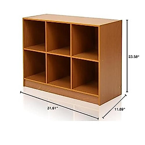 Furinno Basic 3x2 Bookcase Storage, 3" X 2", French Oak Grey/Black,99940GYW/BK