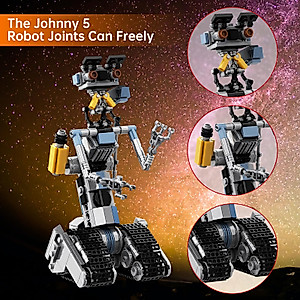 370 Pieces Johnny 5 Robot Building Set, Short Open Circuit Johnny Five Robot Model Toys, Compatible for Lego, Educational Gift Set for Ages 8-14 Boys
