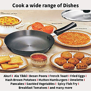 Hawkins Futura Hard Anodised Frying Pan With Glass Lid, 22cm Black