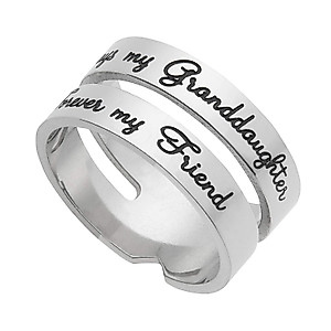 Always My Granddaughter Forever My Friend Granddaughter's Ring - Stackable Ring Granddaughter's Jewelry & Gifts Size 7