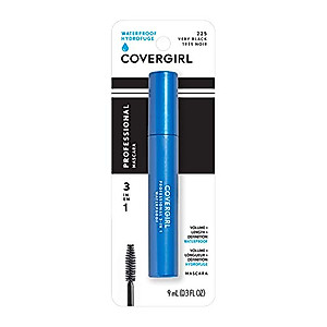 COVERGIRL Professional 3-in-1 Waterproof Mascara, Very Black 225, (Packaging May Vary), 0.3 Fl Oz (Pack of 1)