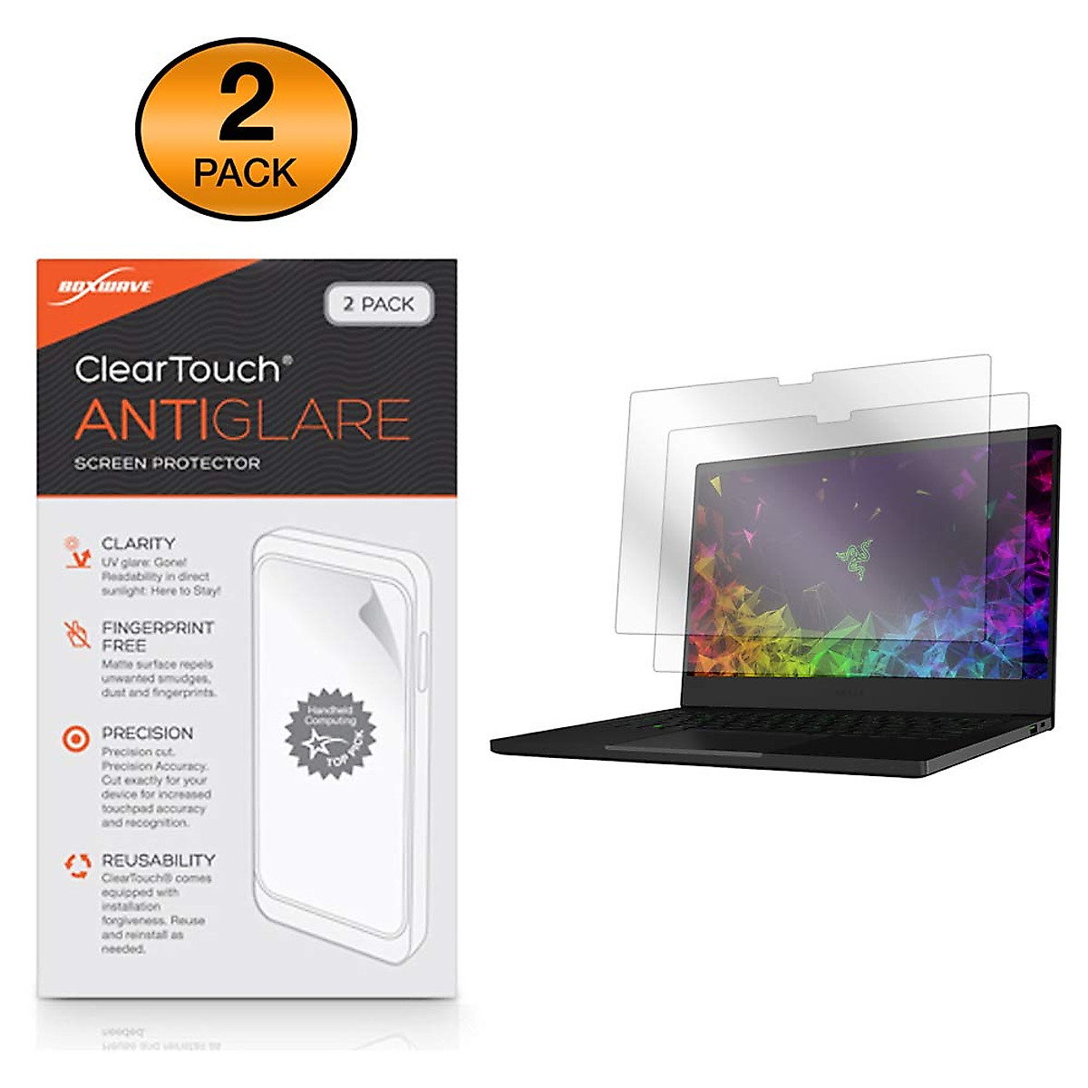 BoxWave Screen Protector Compatible with Razer Blade Stealth 13 (2019) - ClearTouch Anti-Glare (2-Pack), Anti-Fingerprint Matte Film Skin for Razer Blade Stealth 13 (2019)