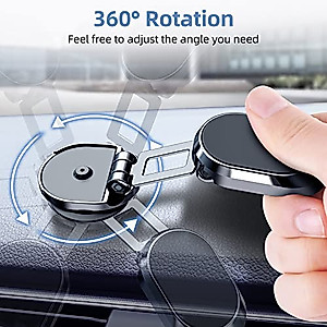 Magnetic Phone Holder for Car【Upgrade Foldable】Magnetic Phone Mount Multi-Functional 360°Rotation phone magnet for car Dashboard Phone Holder Magnetic Car Mount for iPhone, Samsung, LG All Smartphones