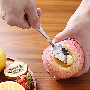 Grapefruit Spoons and Grapefruit Knife, Set of 7 Food Grade Stainless Steel Dessert Spoons Mirror Finish Fruit Knife, Serrated Grapefruit Utensils Tool, Suitable for Citrus Fruits Desserts Salads