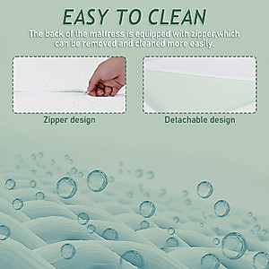 PayLessHere 10 Inch Twin Mattress Green Tea Memory Foam Mattress CertiPUR-US Certified,Medium-firm mattress，Removable Soft Cover,Fiberglass Free,Twin mattresses for Bed Frame, Bunk Bed, Trundle, White