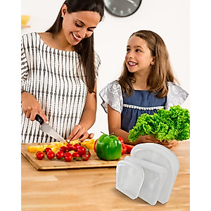 DGitaor Reusable Silicone Storage Bag, 6Pack Silicone Pocket, Snack, and Sandwich Bag, Endurables Silicone Ziplock Bags for Food Storage, Freezer, Microwave, Oven, Dishwasher Safe