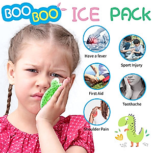 5 PCS Boo Boo Ice Packs, Kid Reusable Ice Pack, Auxiliary Fever Reduction, Hot Cold Pack for Kids Injuries, Wisdom Teeth, Baby Colic, Gas and Upset Stomach, Pain Relief, Fever, Headaches