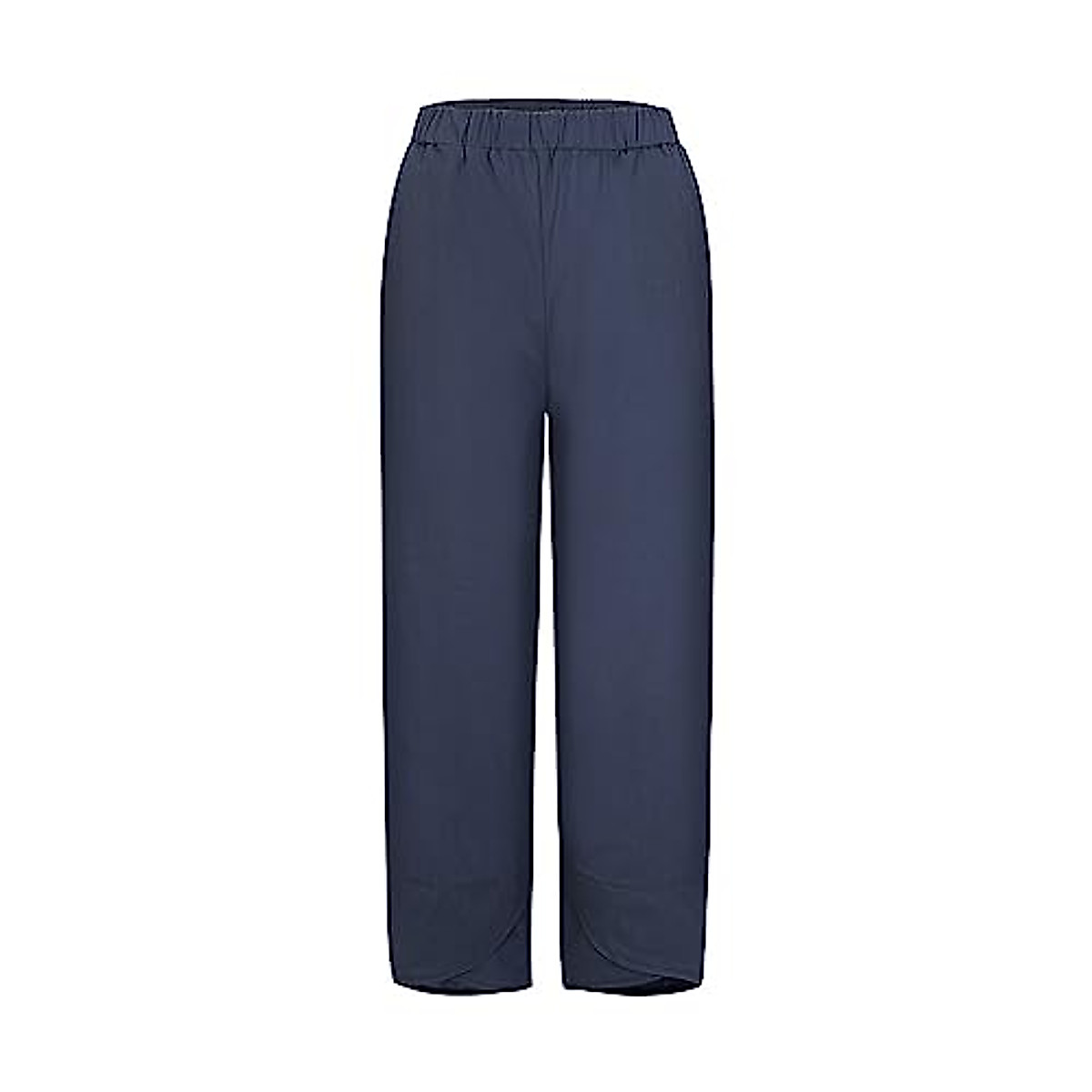 for Women Knee Length Plus Size high Waisted Pants fold Over Yoga Pant Pant Suit Casual Women's Clothing Summer Black Baggy Pants Capri Lounge Pant