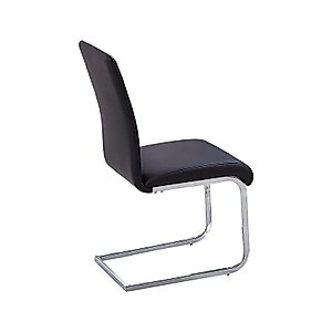 Best Master Furniture Mirage Faux Leather Parson Dining Chairs, Set of 2, Black