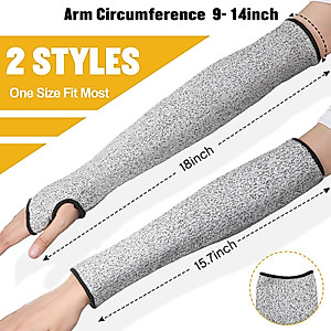 Chuarry 4 Pairs Cut Resistant Sleeves Thin Arm Protectors Arm Guard for Thin Skin and Bruising Sleeves for Men Women(Black, Gray)