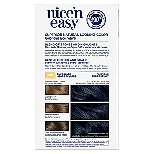 Clairol Nice'N Easy Hair Color Crème, 2BB Blue Black, Pack of 3 (Packaging May Vary)
