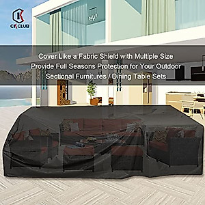 Patio Furniture Sectional Set Covers Large Waterproof Outdoor Furniture Set Covers Loveseat Set Covers Rectangle Heavy Duty 90 inch L x 64 inch W x 28 inch H