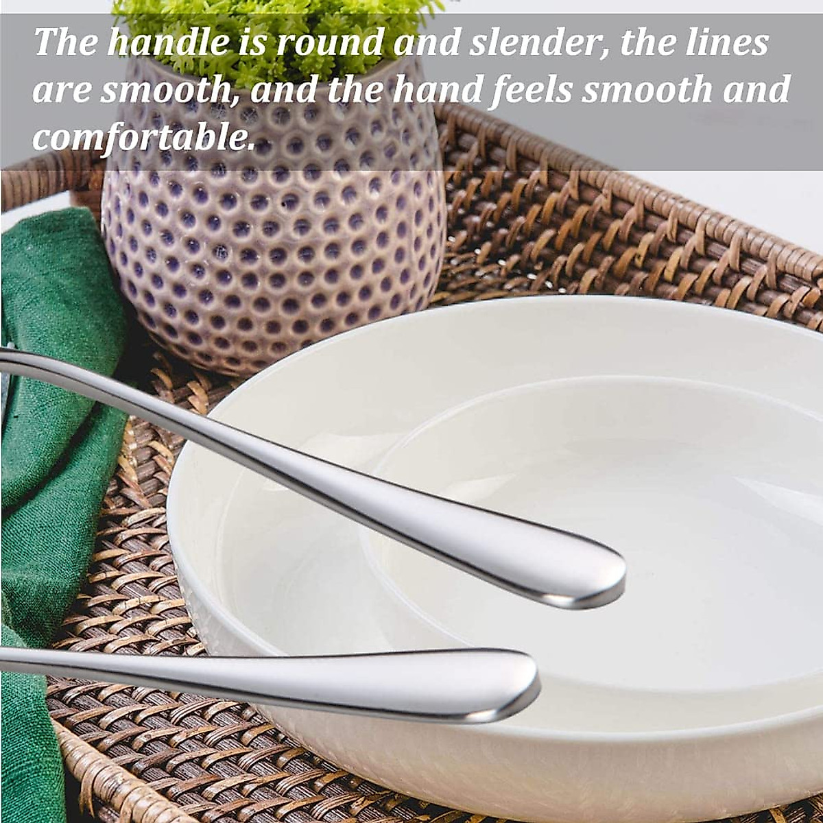 Senzeal 12pcs Stainless Steel Dessert Fork Set 5.5 Inch Mirror Finish Salad Forks Cake Fork for Home Kitchen Restaurant Bar Parties Events Wedding