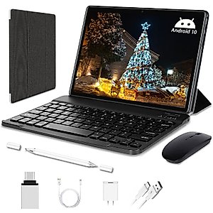 AOYODKG Android 11 Tablet 10 inch, 2 in 1 Tablets with Keyboard Mouse 4GB RAM 64GB ROM 128GB Expand, Dual Camera, WiFi, 6000mAh, Bluetooth, GPS, OTG, 1280x800 HD IPS Touchscreen Tablet PC, AYO-M40